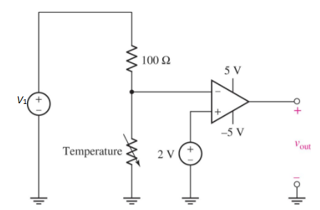 Solved The temperature alarm circuit shown below utilizes a | Chegg.com