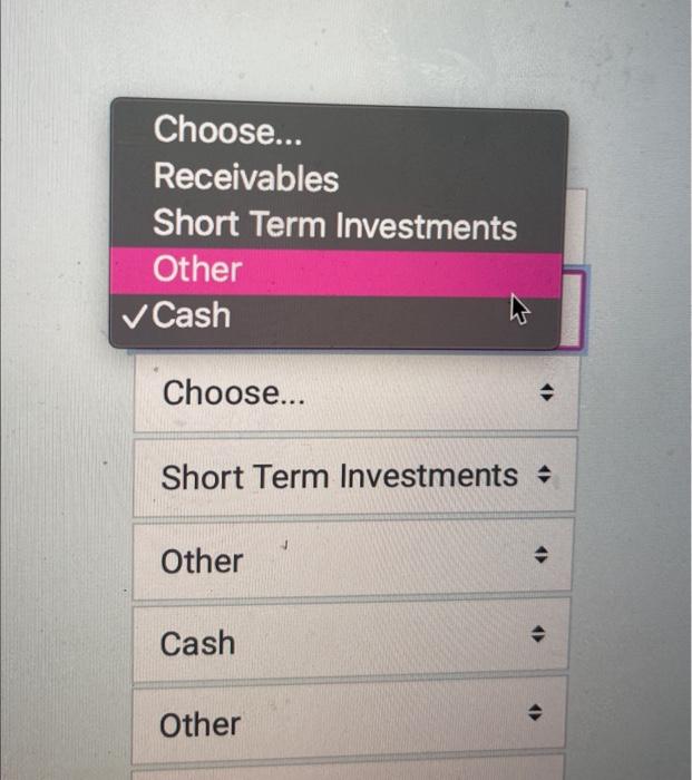 Solved Below is a list of items. Classify each into one of | Chegg.com