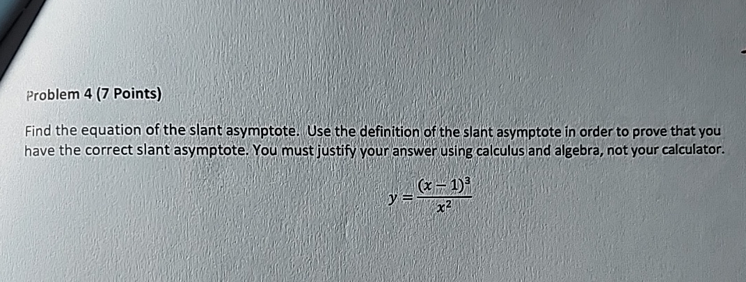 Solved Problem 4 (7 ﻿Points)Find the equation of the slant | Chegg.com