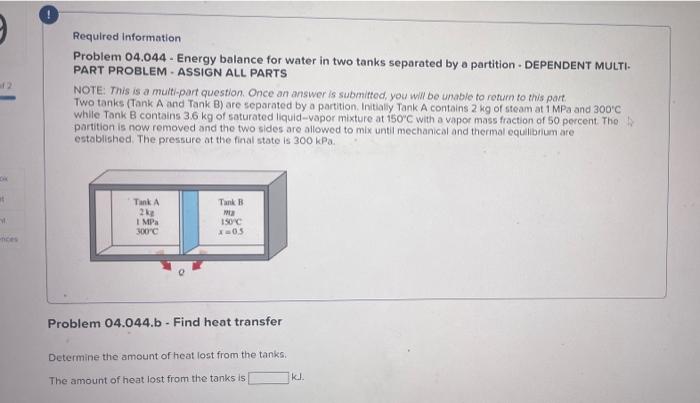 Solved Required Information Problem 04.044 - Energy balance | Chegg.com