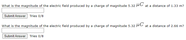 Solved What is the magnitude of the electric field produced | Chegg.com