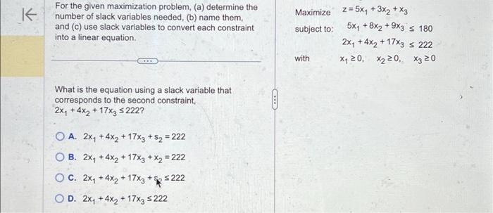Solved For the given maximization problem, (a) determine the | Chegg.com