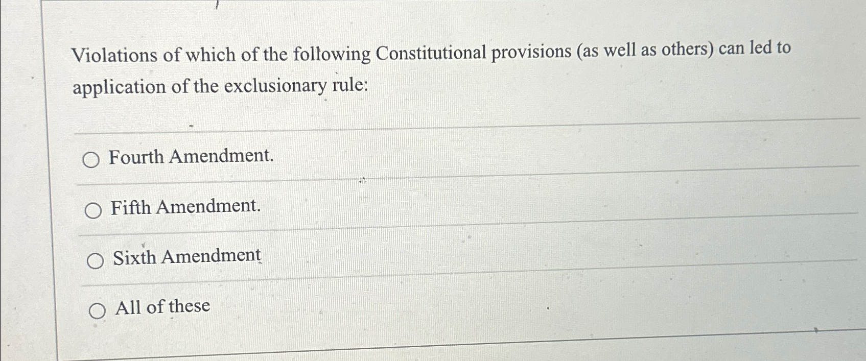 Solved Violations of which of the following Constitutional | Chegg.com