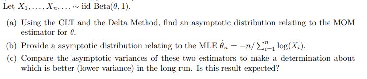 Solved Let x1,dots,xn,dots∼ ﻿iid Β(θ,1).(a) ﻿Using the CLT | Chegg.com