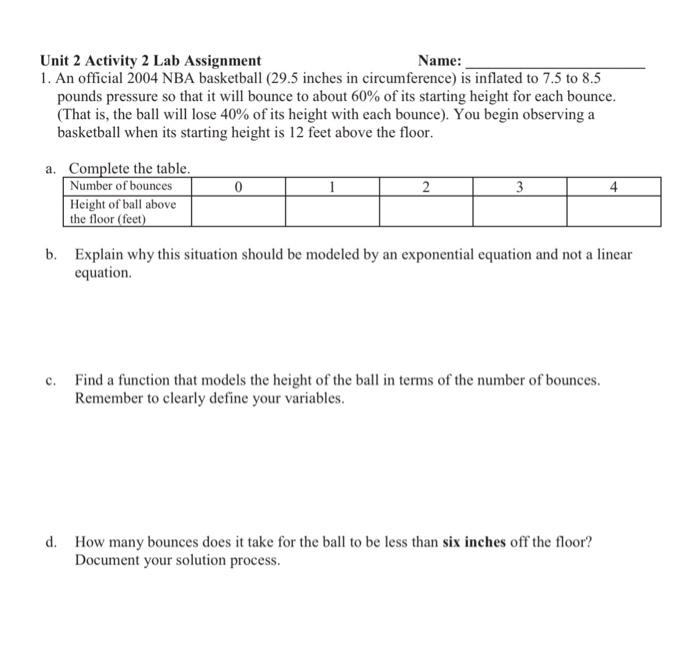 Solved Unit 2 Activity 2 Lab Assignment Name: 1. An official | Chegg.com