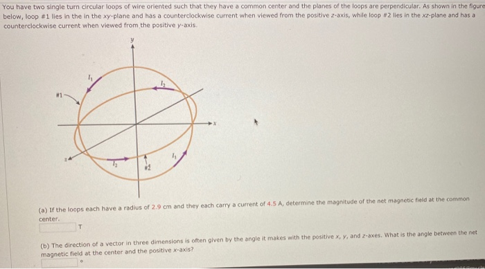 Solved You have two single turn circular loops of wire | Chegg.com