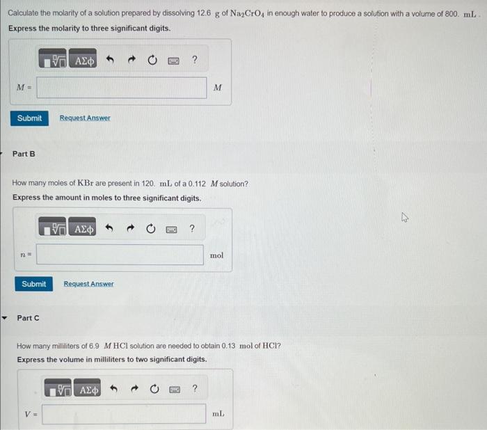 Solved Calculate the molarity of a solution prepared by | Chegg.com