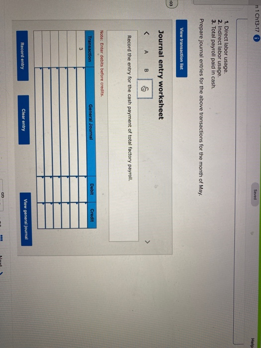 Solved Ch13-17 Saved Help Save & Exit ! Required information | Chegg.com