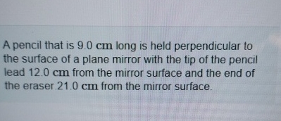 Solved A pencil that is 9.0cm ﻿long is held perpendicular to | Chegg.com