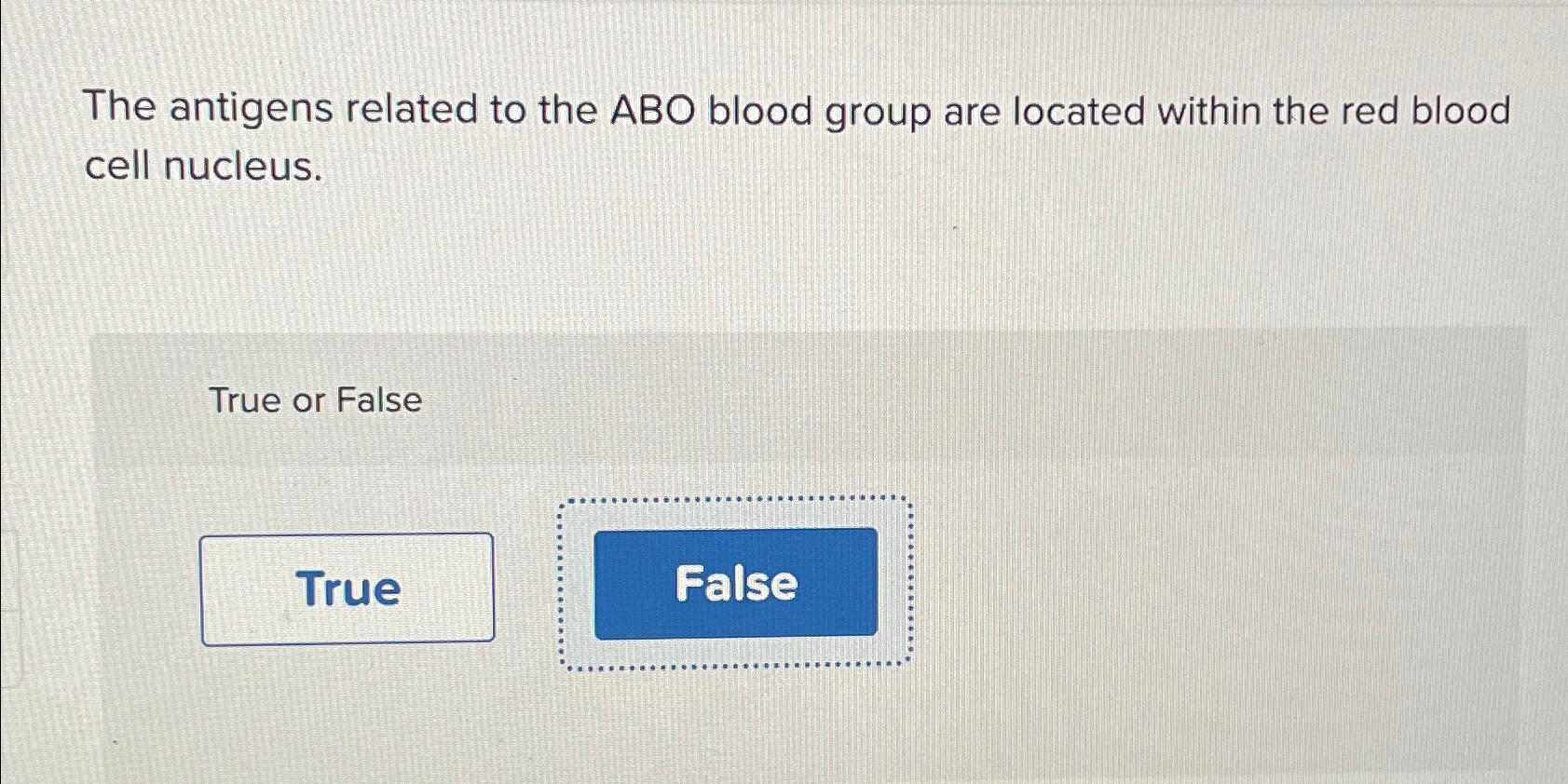 Solved The antigens related to the ABO blood group are | Chegg.com
