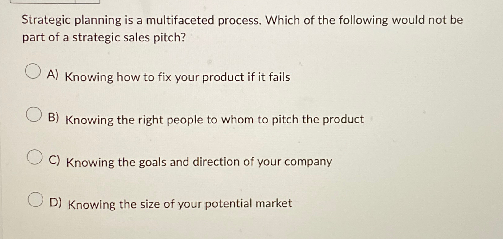 Solved Strategic planning is a multifaceted process. Which | Chegg.com