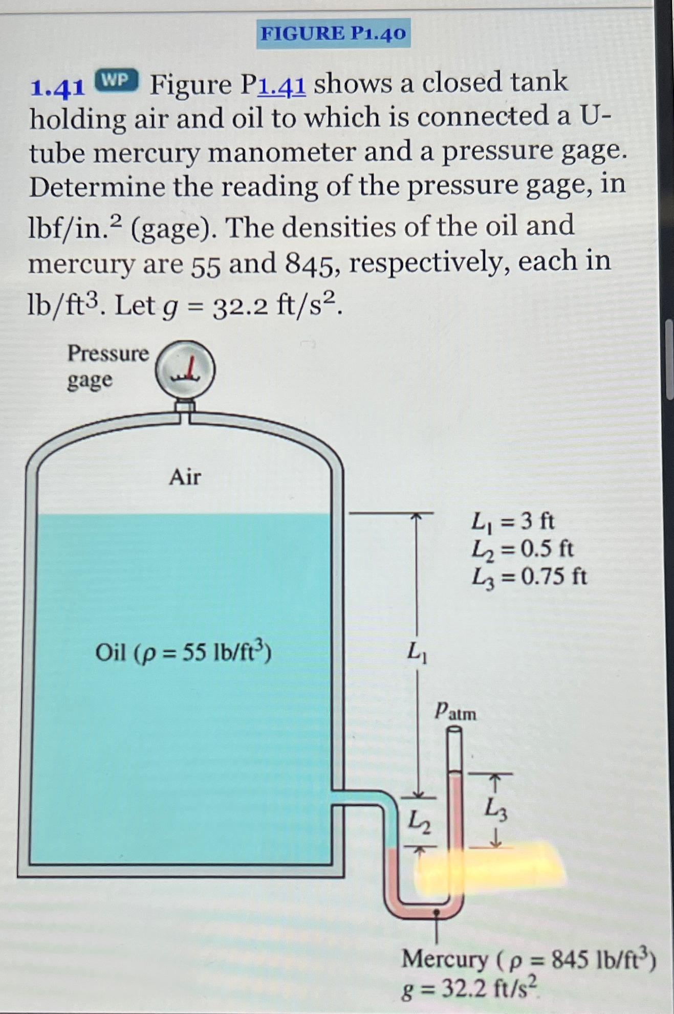 FIGURE P1. 40\\n1.41 WP Figure P 1.41_() shows a | Chegg.com