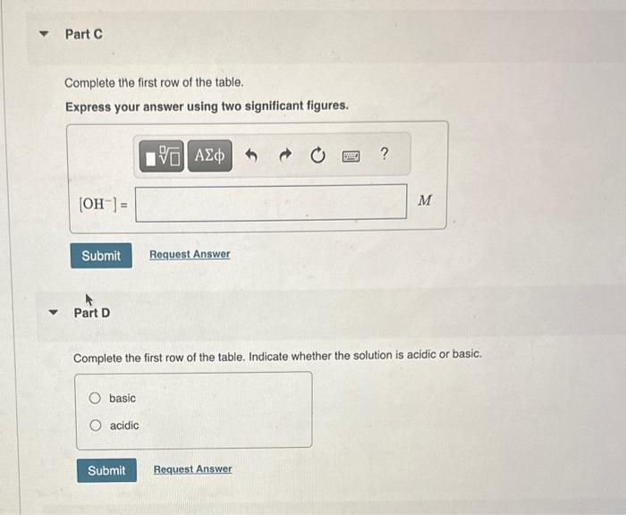 Solved Complete the following table by calculating the | Chegg.com