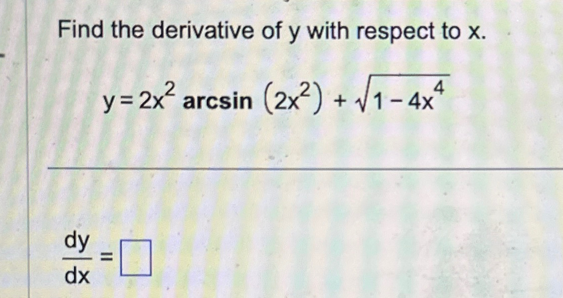 Solved Find the derivative of y ﻿with respect to | Chegg.com