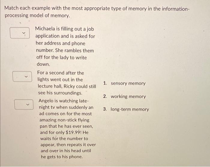Solved Match each example with the most appropriate type of | Chegg.com