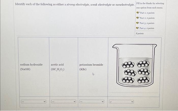 Solved Identify each of the following as either a strong | Chegg.com