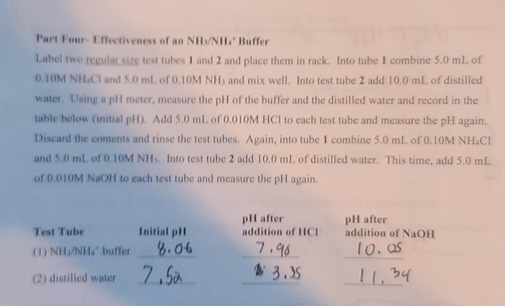 Solved Experiment 6: pH and Buffers Objective The pH of | Chegg.com