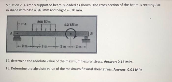 Solved Situation 2. A simply supported beam is loaded as | Chegg.com