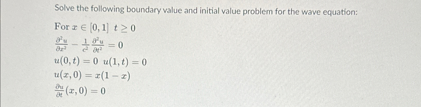 Solved Solve the following boundary value and initial value | Chegg.com
