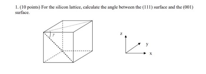 Solved 1. (10 points) For the silicon lattice, calculate the | Chegg.com