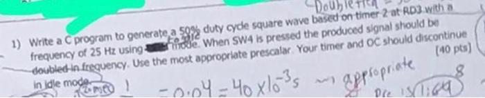 Solved URGENT to pic 1) Write a C program to generate a 50% | Chegg.com