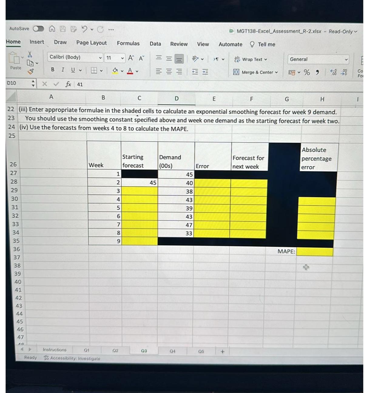 Solved Exponential smoothing forecastSmoothing | Chegg.com