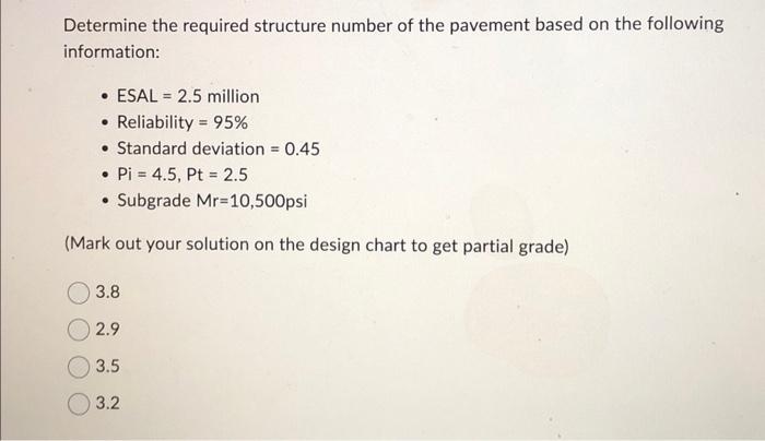 Solved Determine the required structure number of the | Chegg.com