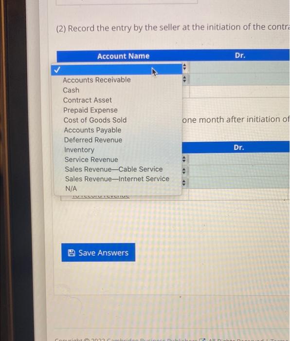 Solved (2) Record the entry by the seller at the initiation | Chegg.com