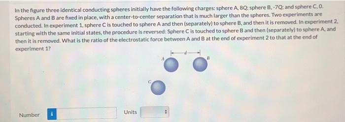 Solved In the figure three identical conducting spheres | Chegg.com