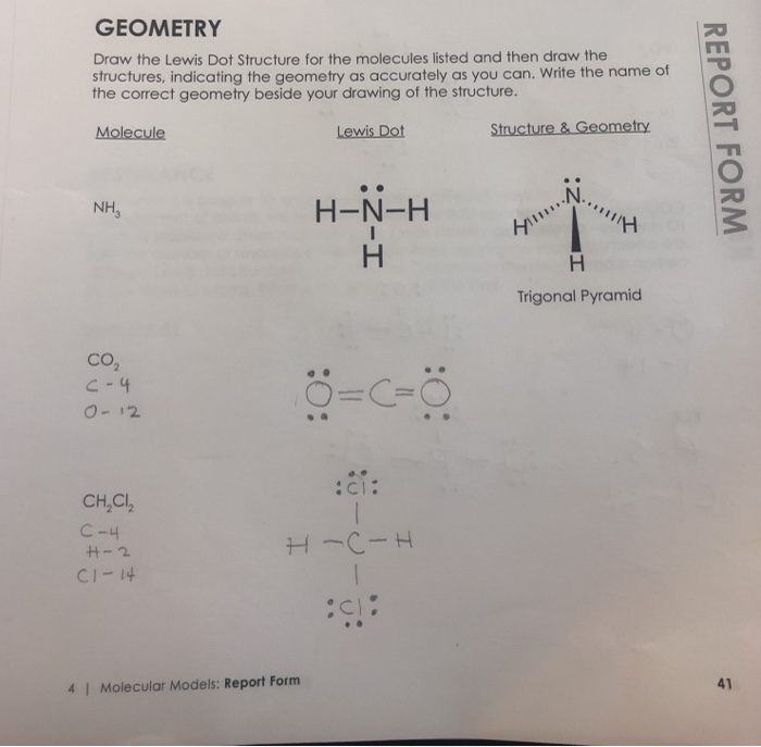 Solved GEOMETRY Draw the Lewis Dot Structure for the | Chegg.com