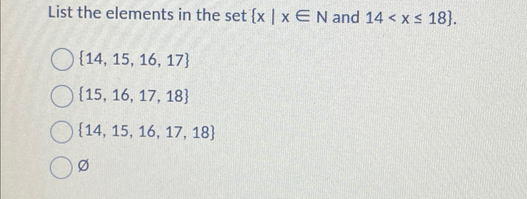 Solved List the elements in the and | Chegg.com