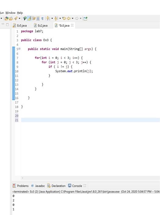 Solved Bun Window Help Ex5java 1x2.java Ex3java 1 package | Chegg.com