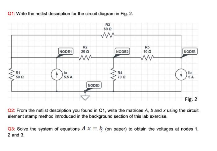 Solved Q1: Write the netlist description for the circuit | Chegg.com