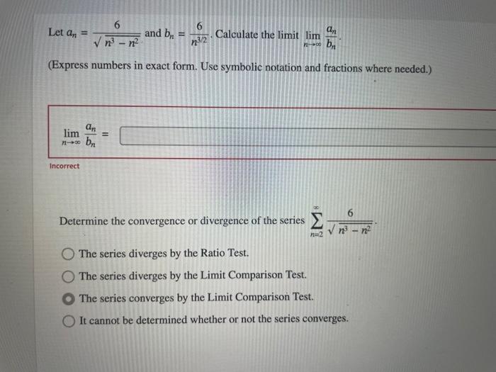 Solved Given the series ∑n=1∞(6n)!(n!)3 find the ratio | Chegg.com