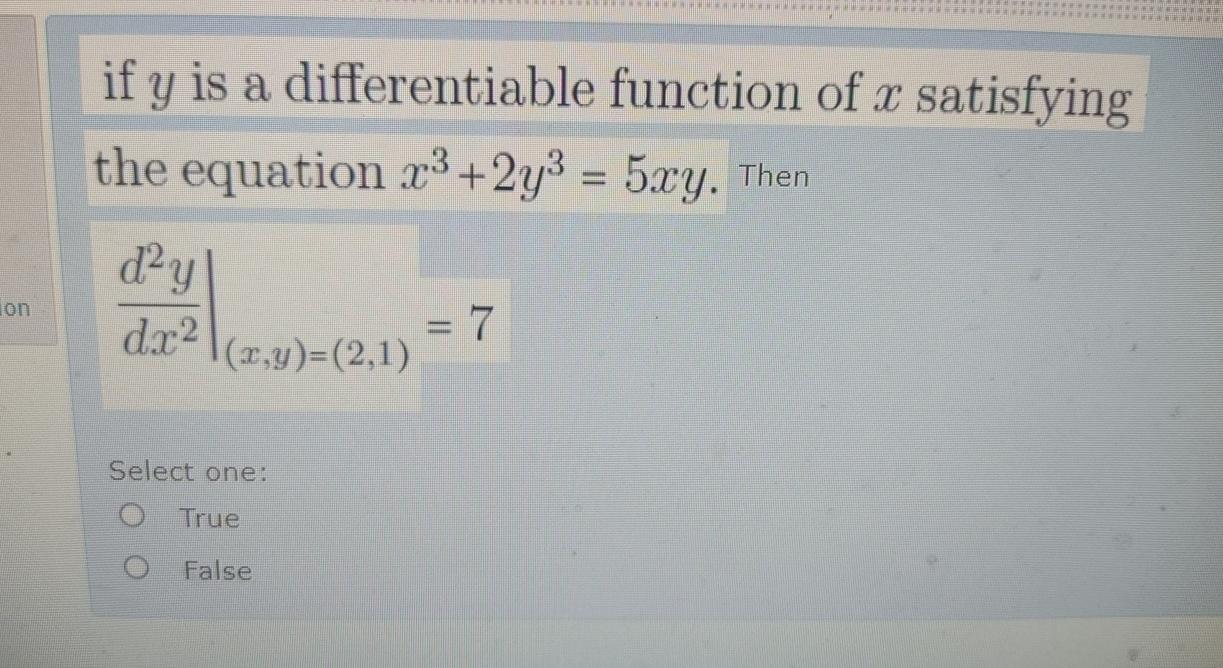 Solved if y ﻿is a differentiable function of x ﻿satisfying | Chegg.com
