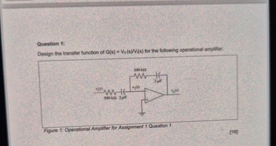 Solved Question 1:Design the tranaler function of | Chegg.com