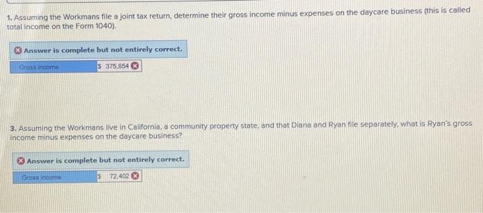 Diana and Ryan Workman were married on January 1 of | Chegg.com