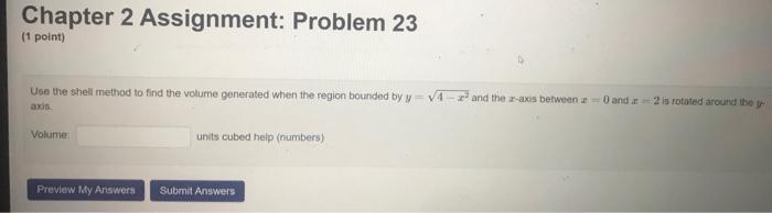 Solved Chapter 2 Assignment: Problem 23 (1 point) Use the | Chegg.com