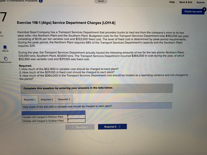 Solved omework Problems Saved Help Save & Exit Submit Check | Chegg.com