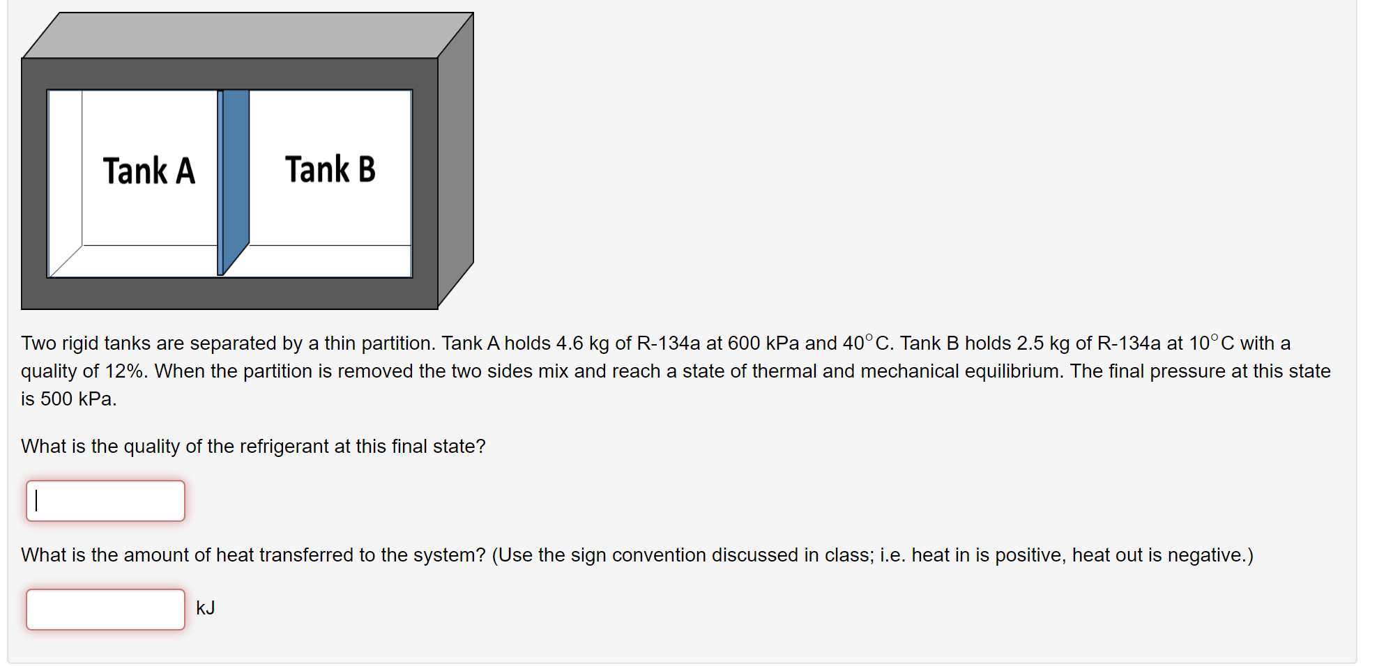 Solved Two rigid tanks are separated by a thin partition. | Chegg.com