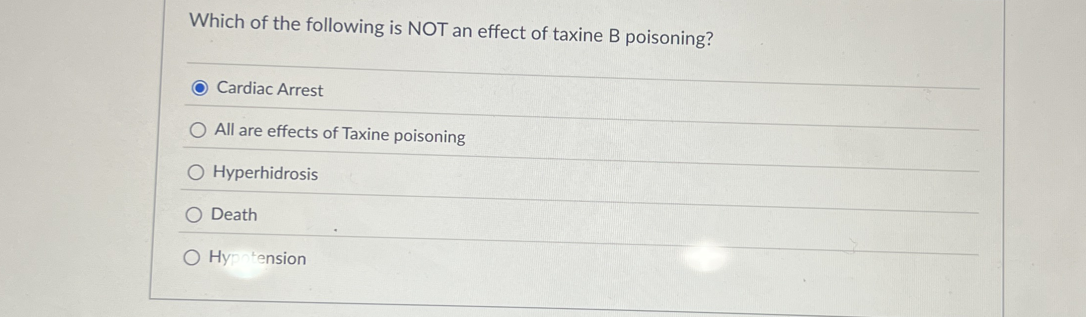 Solved Which of the following is NOT an effect of taxine B | Chegg.com