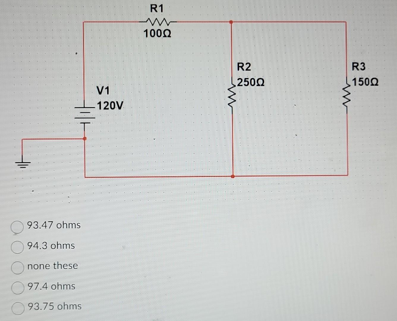 Solved 93.47 ohms 94.3 ohms none these 97.4 ohms 93.75ohms | Chegg.com