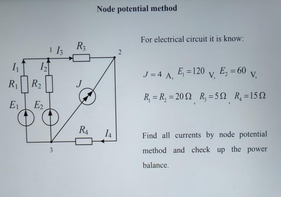 Solved Node potential method For electrical circuit it is | Chegg.com