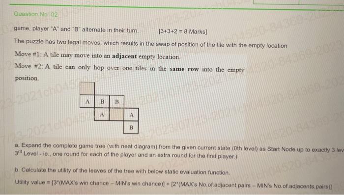 Solved The puzzle has two legal moves: which results in the | Chegg.com