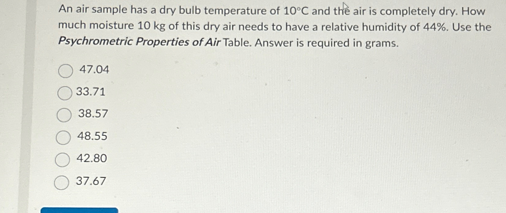 An air sample has a dry bulb temperature of 10°C ﻿and | Chegg.com