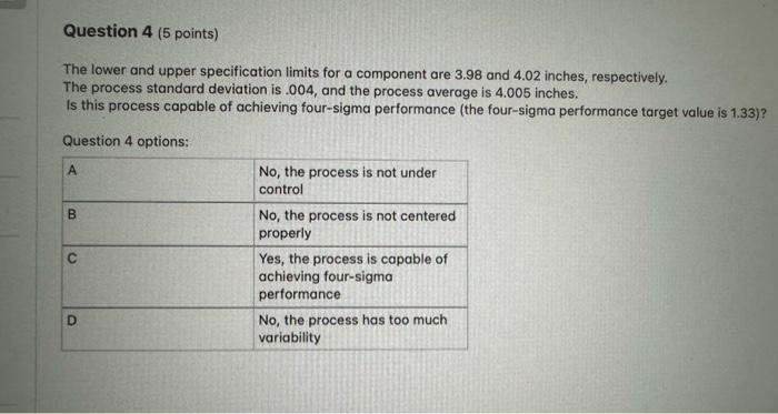 Solved Question 4 5 Points The Lower And Upper