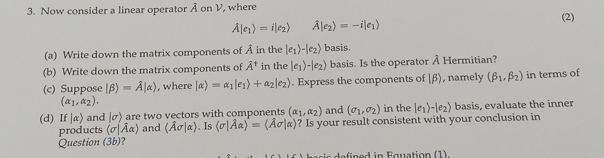 Solved Let V be a two dimensional complex inner product | Chegg.com