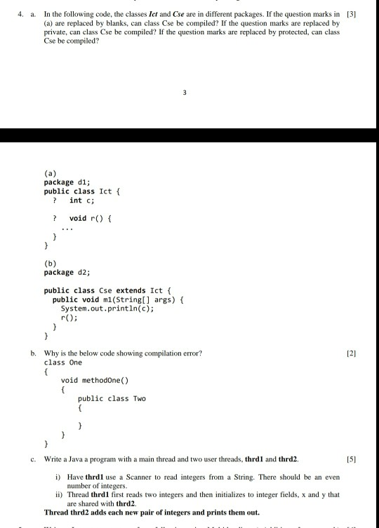 Solved In the following code, the classes Ict and Cse are in | Chegg.com