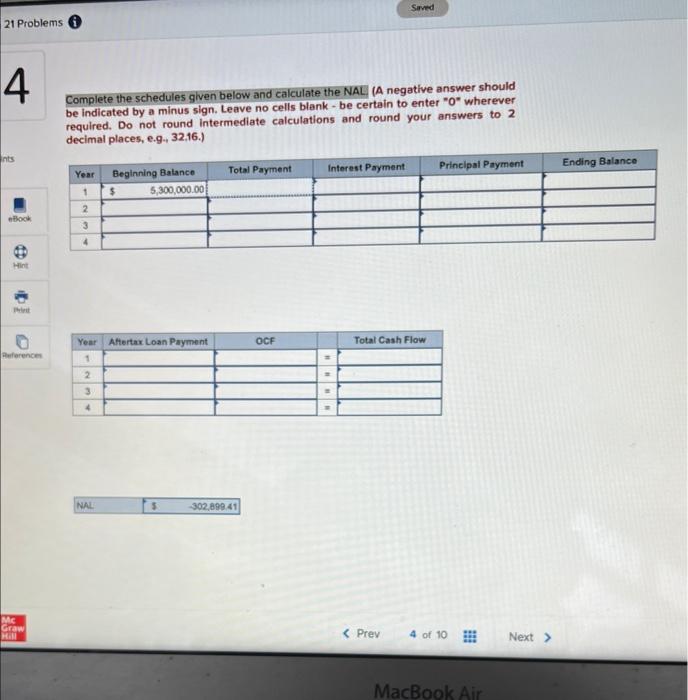 Complete the schedules given below and calculate the | Chegg.com