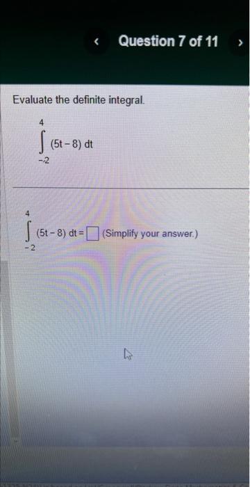 Solved Evaluate the definite integral. ∫−24(5t−8)dt | Chegg.com
